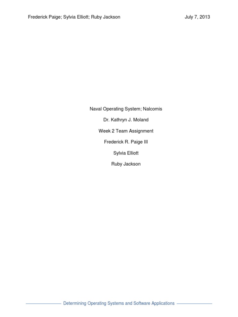 Week2 Team Assignment | PDF | Computer Hardware | Operating System