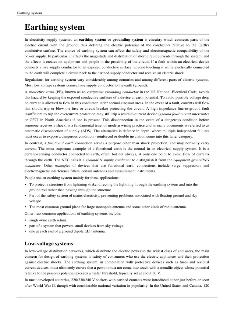 Earthing System | PDF | Safety | Engineering