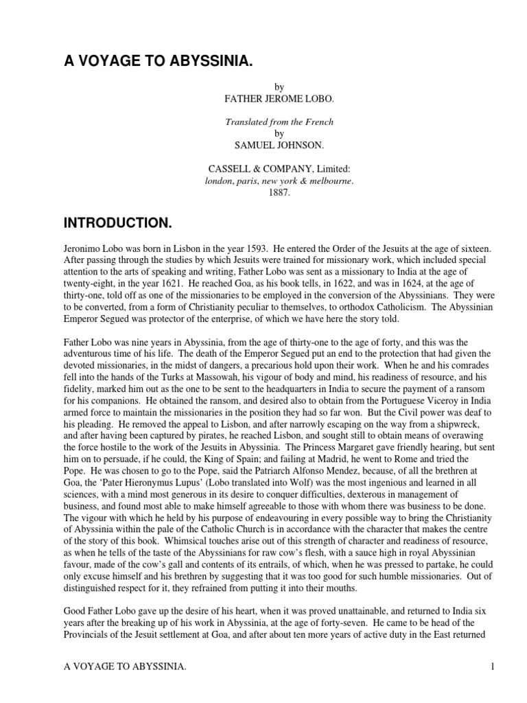 A Voyage To Abyssinia by Lobo, Jeronimo, 1596-1678 | PDF | Sea | Ships