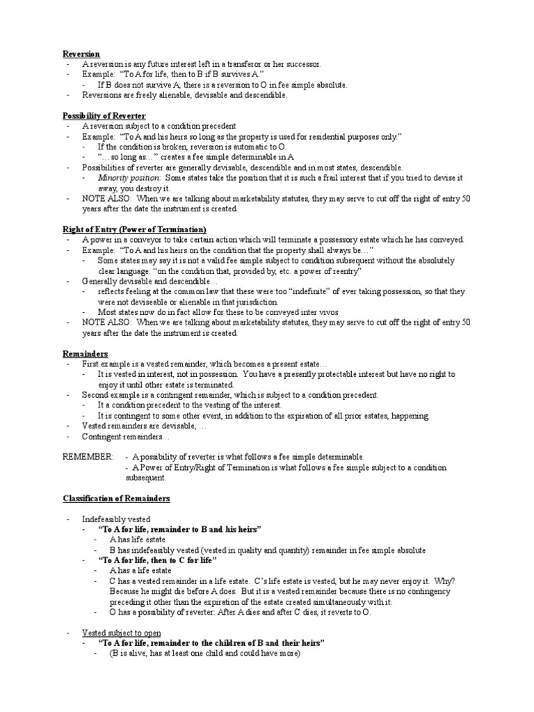 Property Basic Definitions | PDF | Fee Simple | Real Estate Law