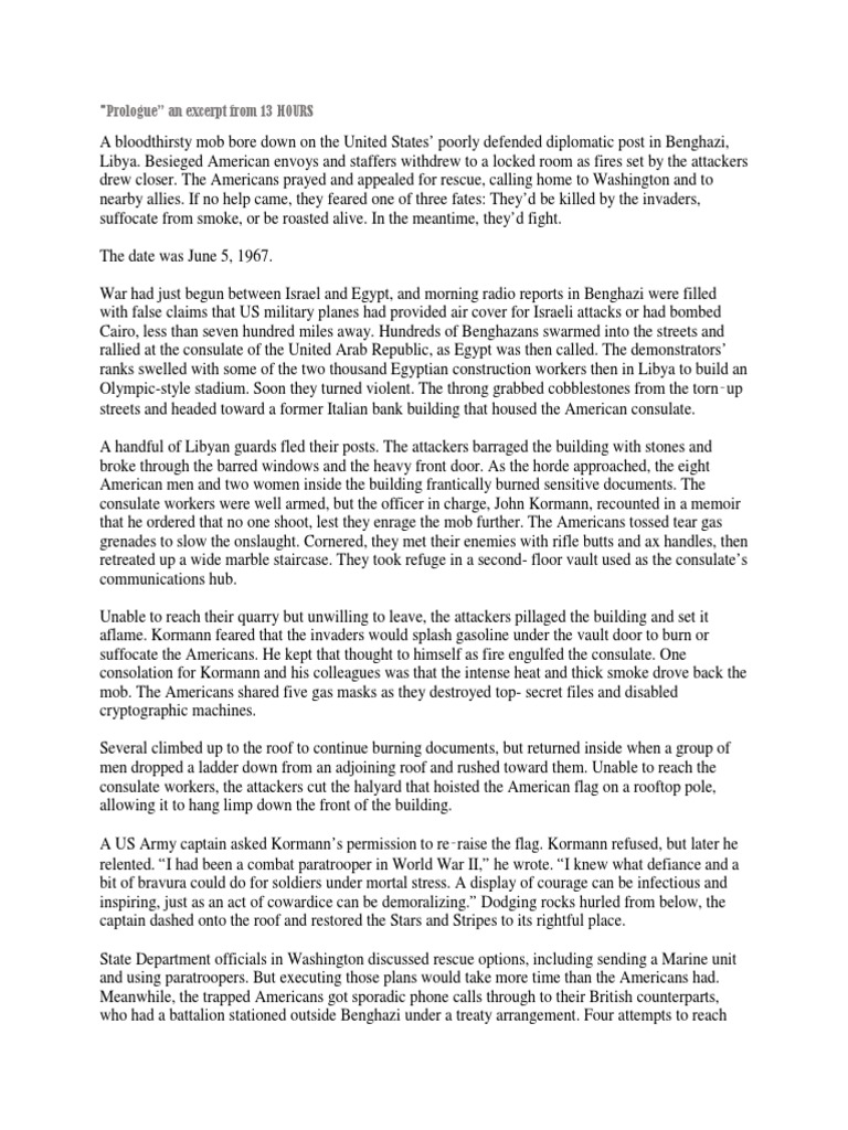 Excerpt From "13 Hours" by Mitchell Zuckoff With The Annex Security ...