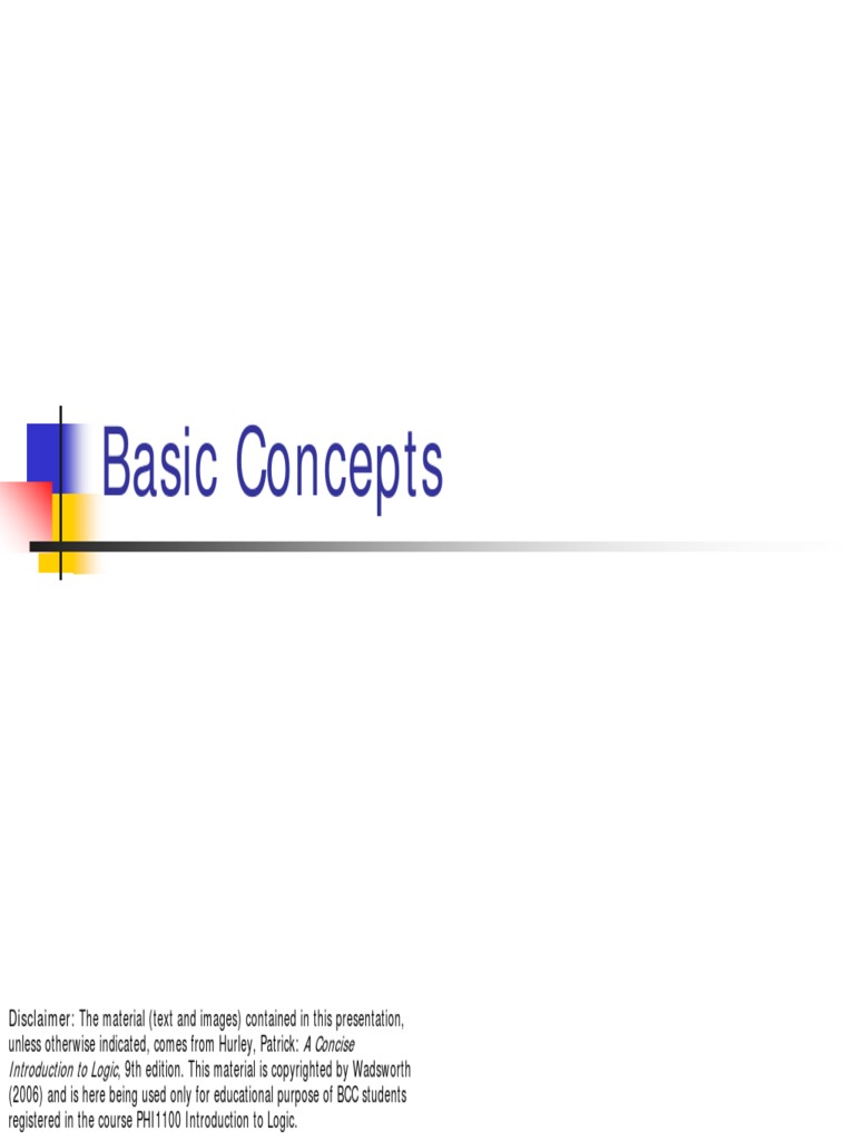 01 - Basic Concepts | PDF | Validity | Argument