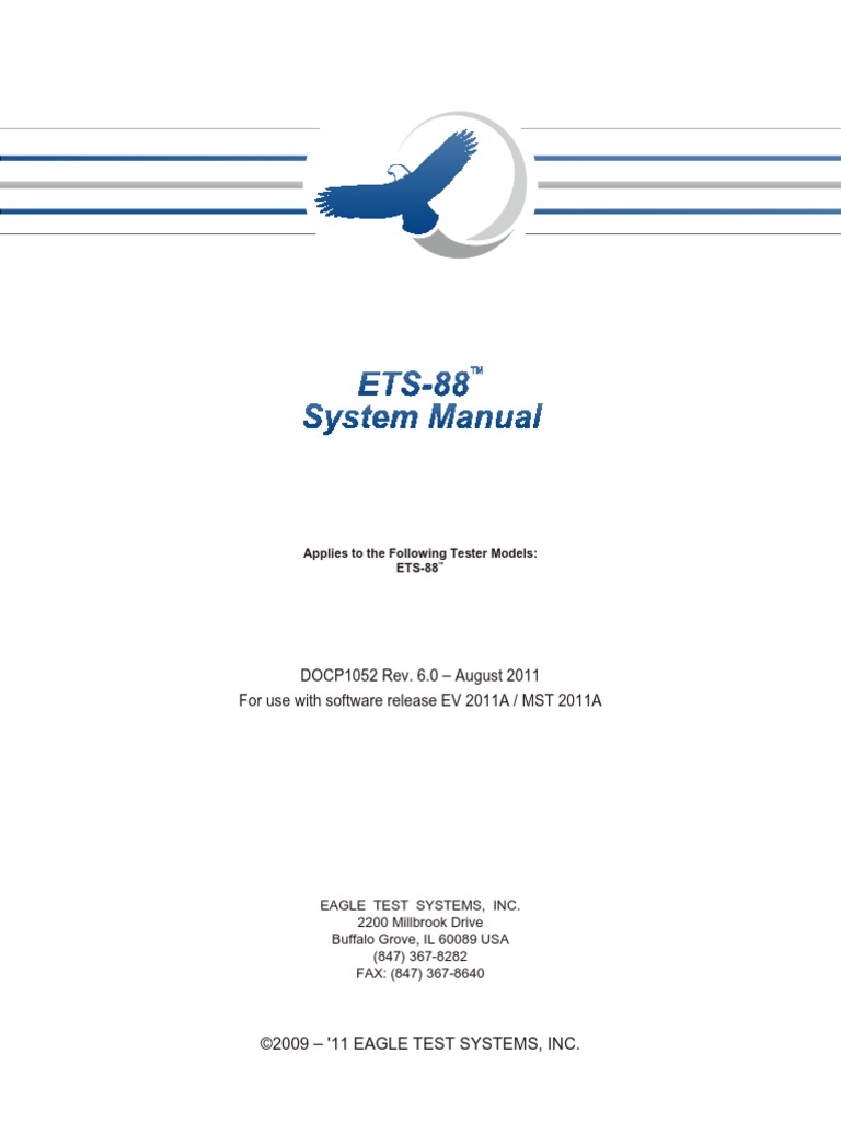 ETS-88 ETS-88 System Manual System Manual: ©2009 - '11 Eagle Test ...