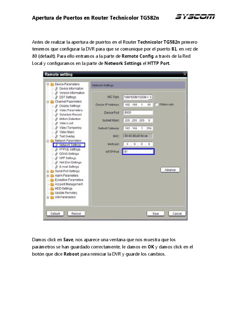 Apertura de Puertos en Router Technicolor TG582n | PDF | Tecnología