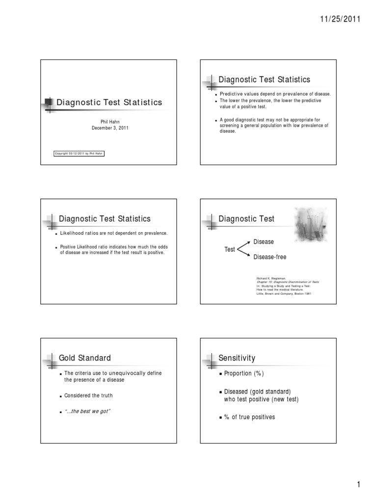 Diagnostic Test Statistics | PDF | Sensitivity And Specificity ...
