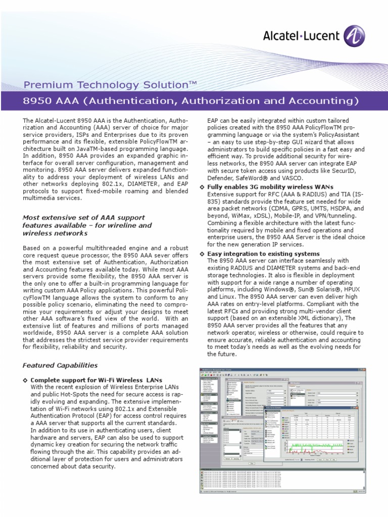 8950 AAA (Authentication, Authorization and Accounting) | Download Free PDF | Radius | Network ...