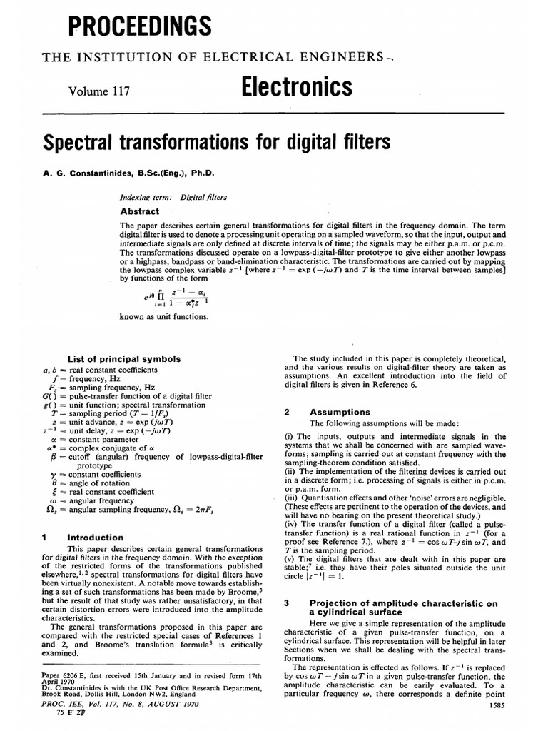 Filtrostransformation | PDF | Low Pass Filter | Sampling (Signal Processing)