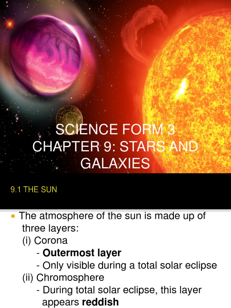 Science Form 3 Chapter 9: Stars and Galaxies | PDF | Sun | Stars