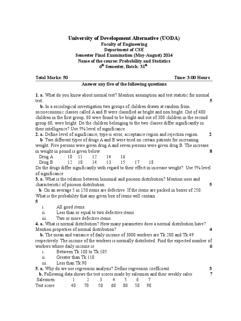 University of Development Alternative (UODA) : TH TH | PDF | Errors And ...