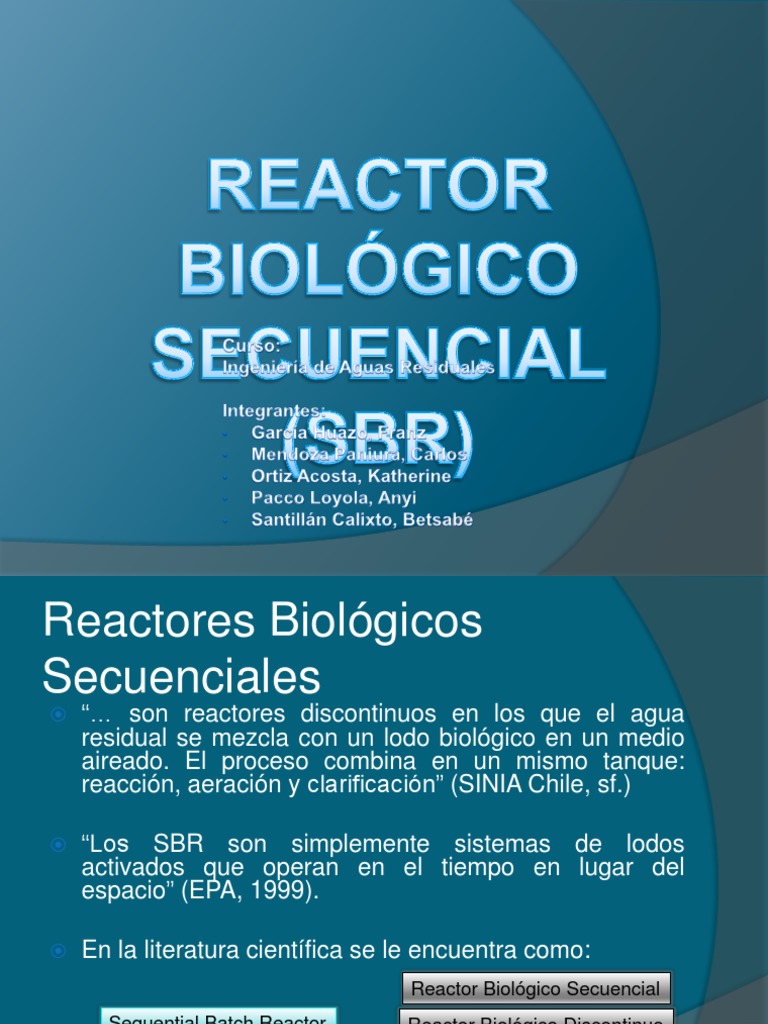 Reactores Biológicos Secuenciales | PDF | Aguas residuales | Aluminio