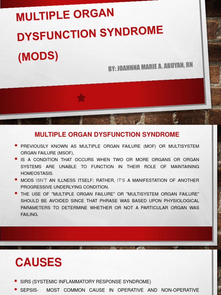 Multiple Organ Dysfunction Syndrome (Mods) | PDF