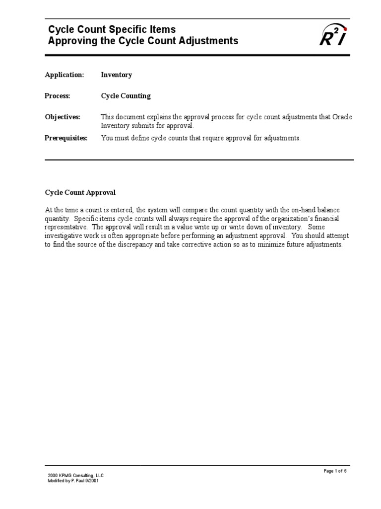 Cycle Count Specific Items - Approvals | PDF | Business | Computing