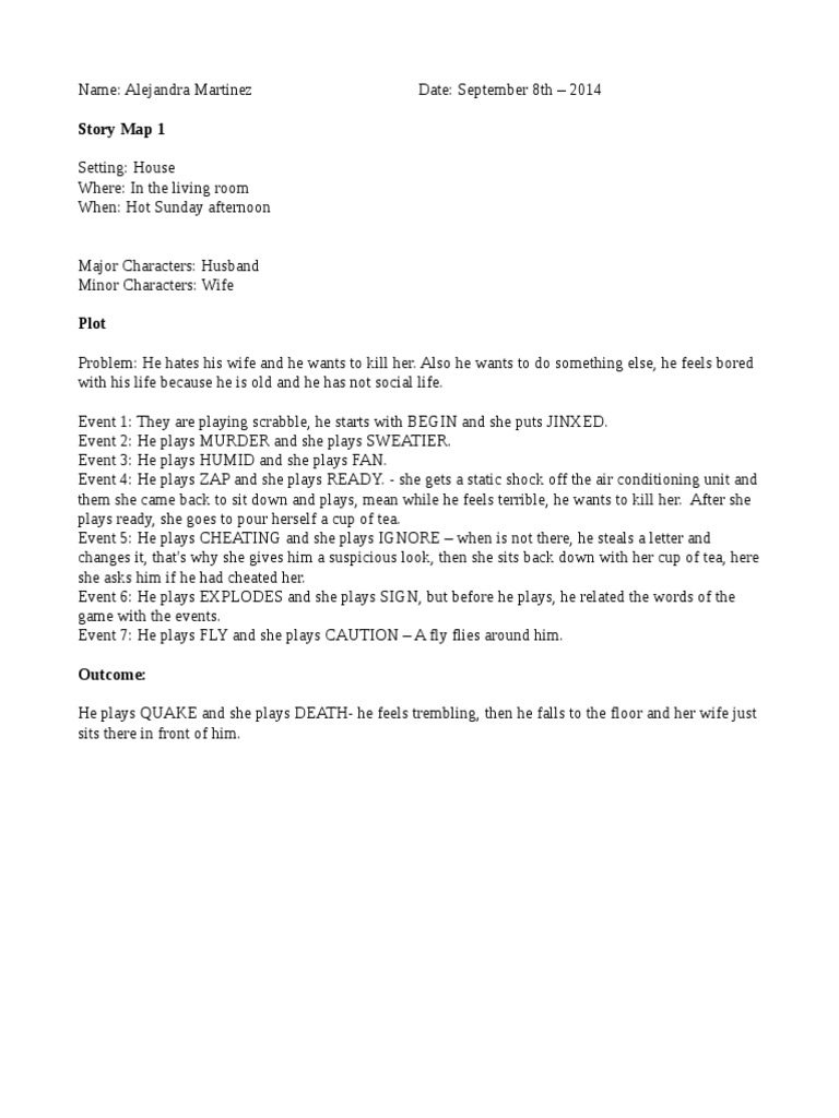 Story Map - Death by Scrabble/charlie Fish | PDF | Mystery, Thriller ...