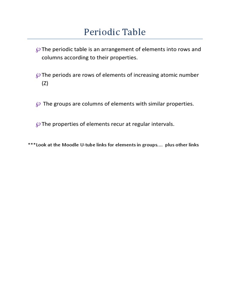 Periodic Table NOTES | PDF | Teaching Methods & Materials