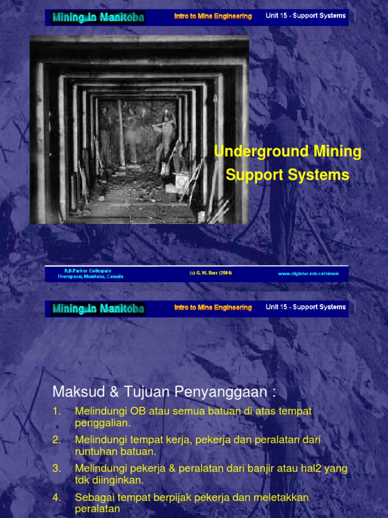 Underground Mining Support Systems | PDF | Concrete | Mining