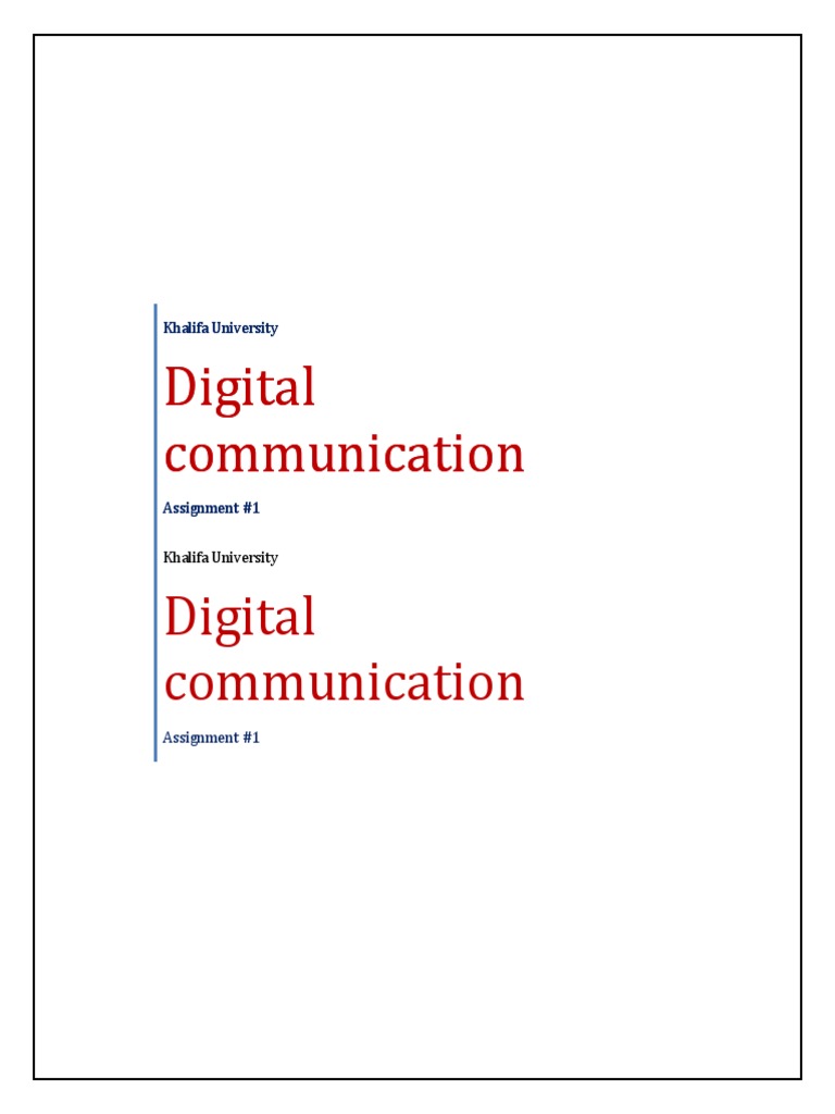 Digital Communication Digital Communication Digital Communication | PDF ...