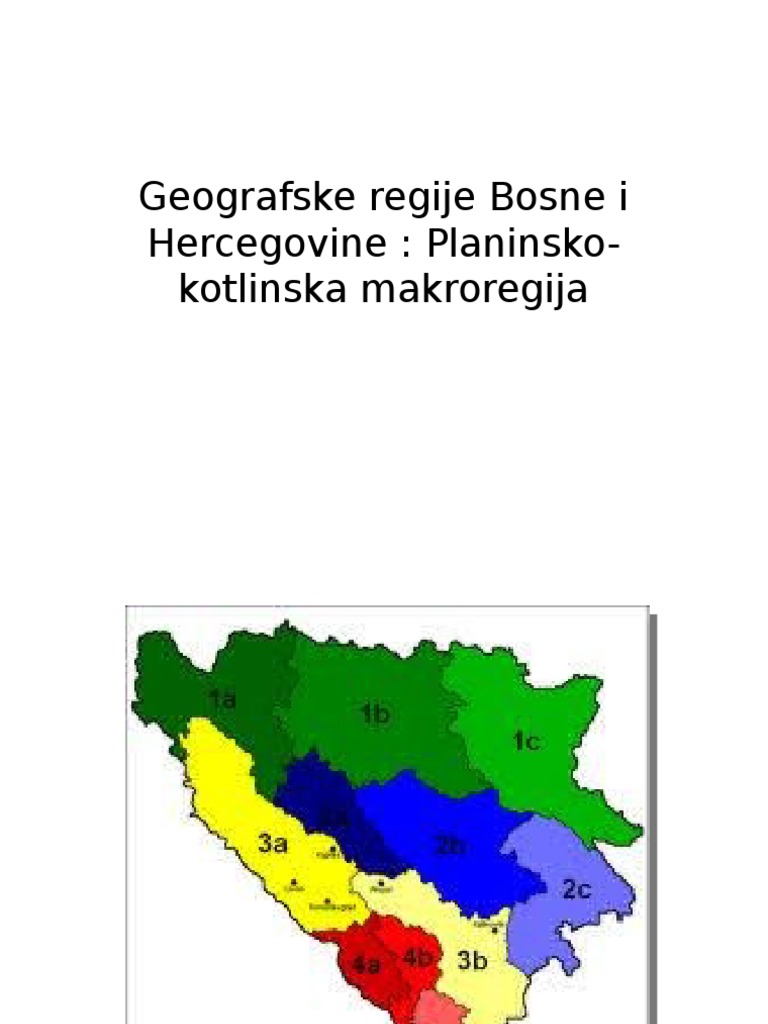 Geografske Regije Bosne I Hercegovine | PDF