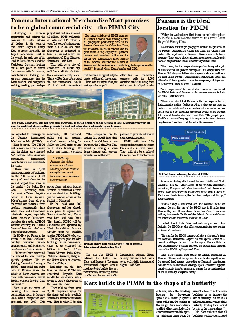 Washington Times PIMM | PDF | Panama | Panama Canal
