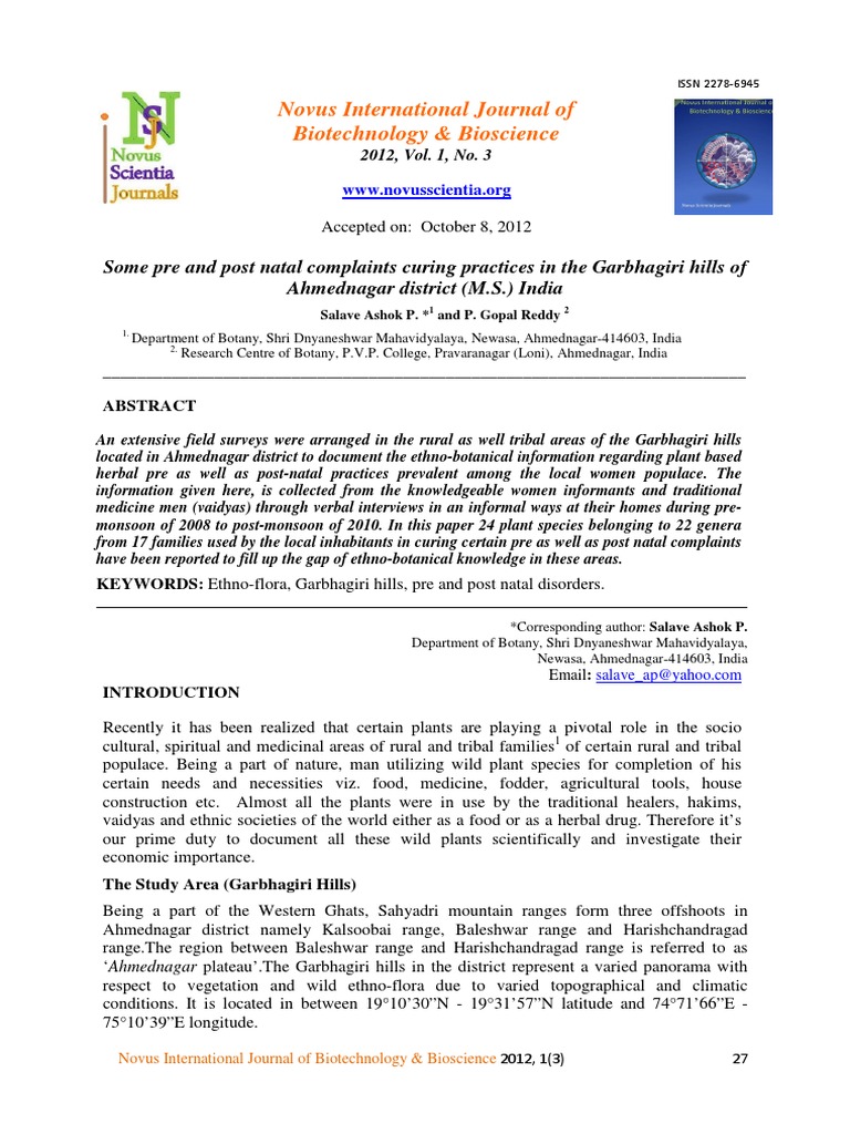 Novus-2012 Res Paper 1 | PDF | Plants | Biotechnology