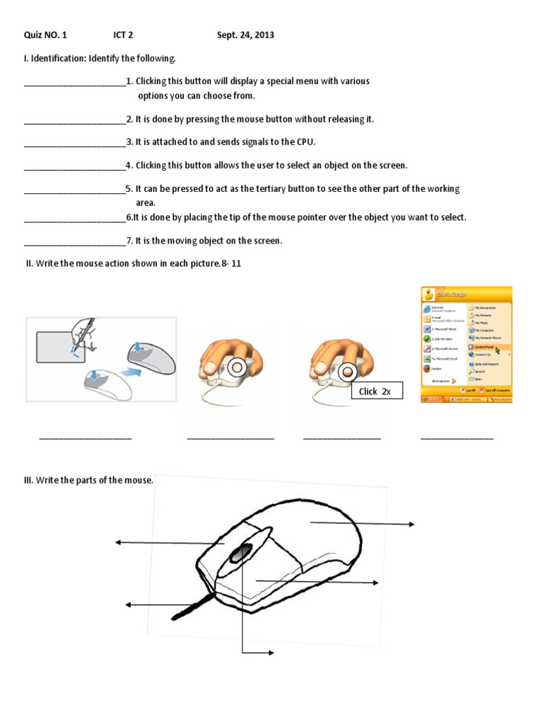 Parts of The Mouse Quiz