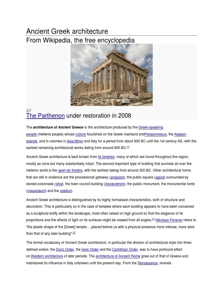 Ancient Greek Architecture | PDF | Column | Ancient Greece