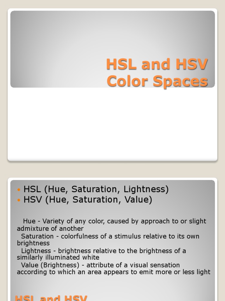 HSL and HSV | PDF | Hue | Multidimensional Signal Processing