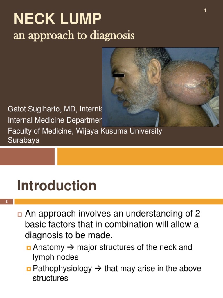 An Approach To Diagnosis: Neck Lump | PDF | Neck | Neoplasms