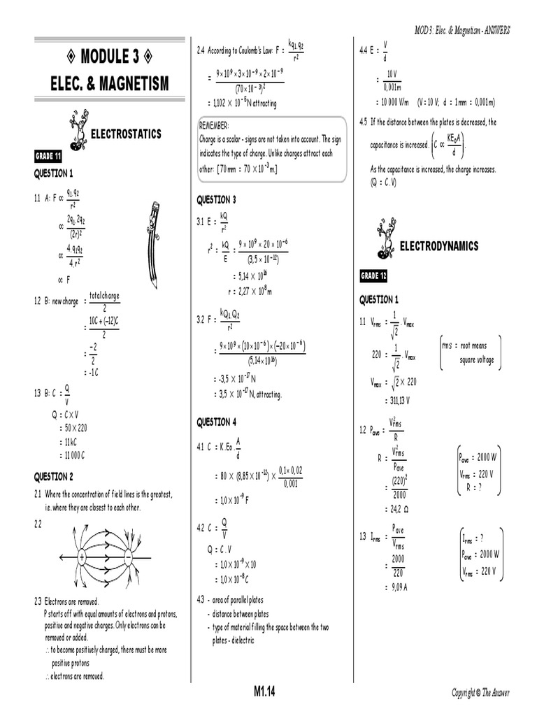 Module 3 - Elec - & - Magnetism - WS PDF | PDF | Electric Charge | Electron