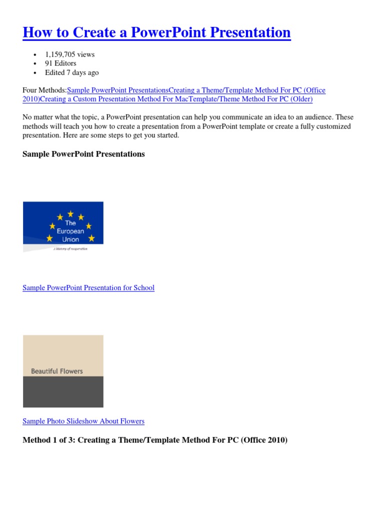 How To Create A Powerpoint Presentation | PDF | Page Layout | Microsoft ...