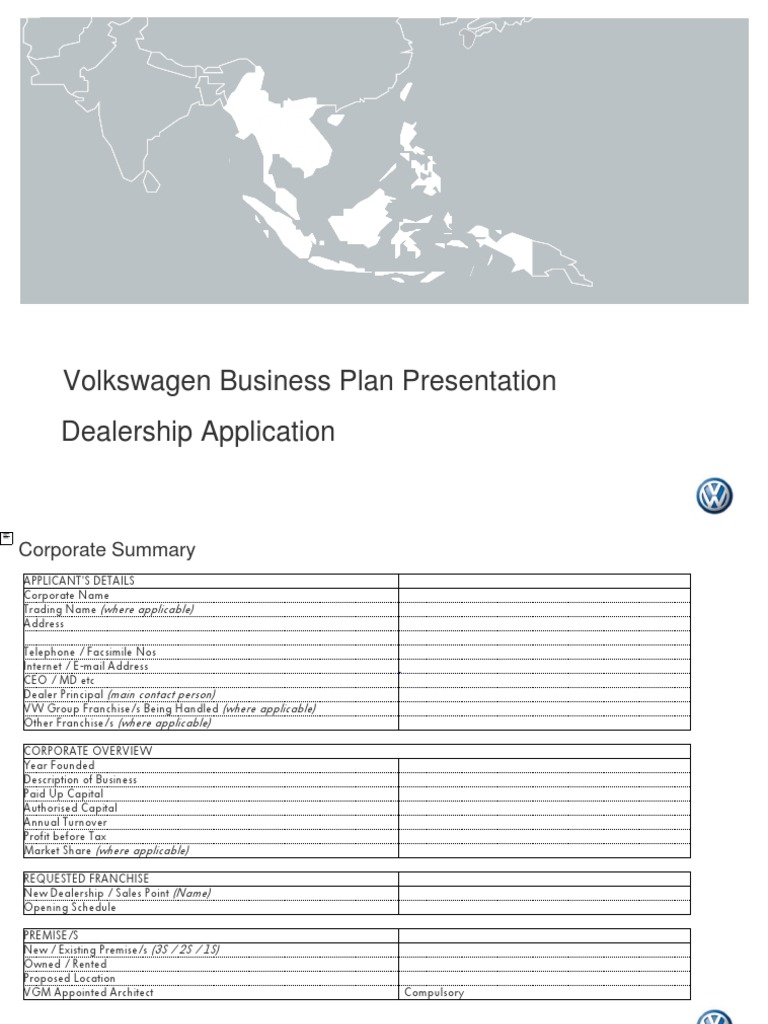 Volkswagen Dealership Application Form July12 | PDF | Volkswagen ...