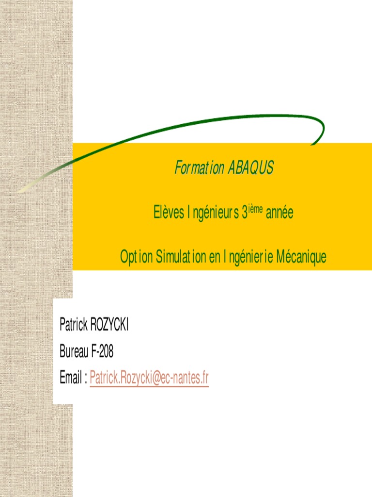 Formation Abaqus | PDF
