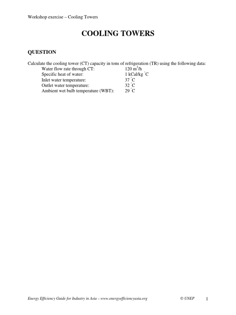 Cooling Tower Capacity Calculation | PDF