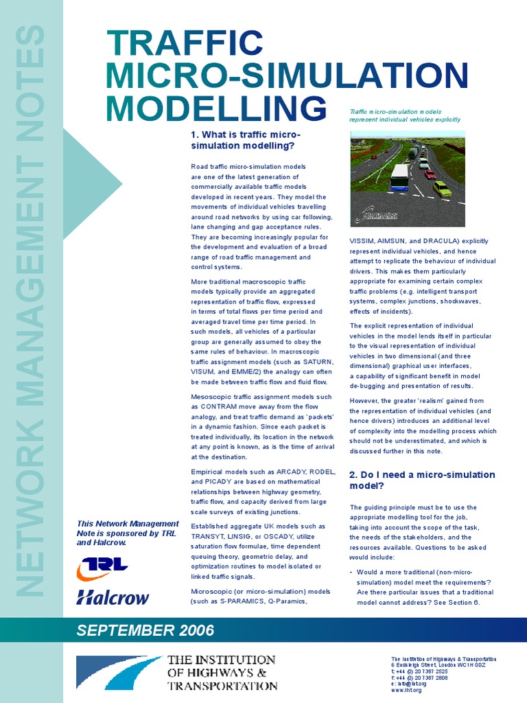 Traffic Micro-Simulation Modeling Guide | PDF