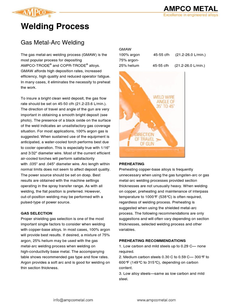 Common Datasheets Ampco Gas Metal-Arc Welding | PDF | Welding ...