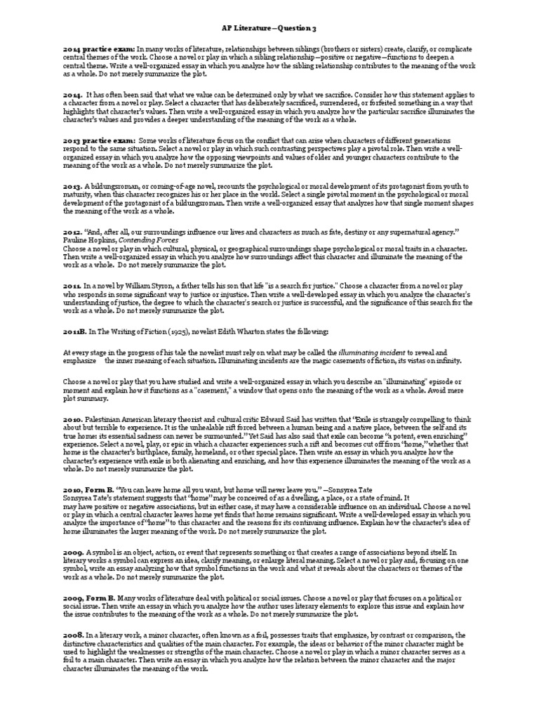 Question 3 | PDF | The Awakening (Chopin Novel) | Essays