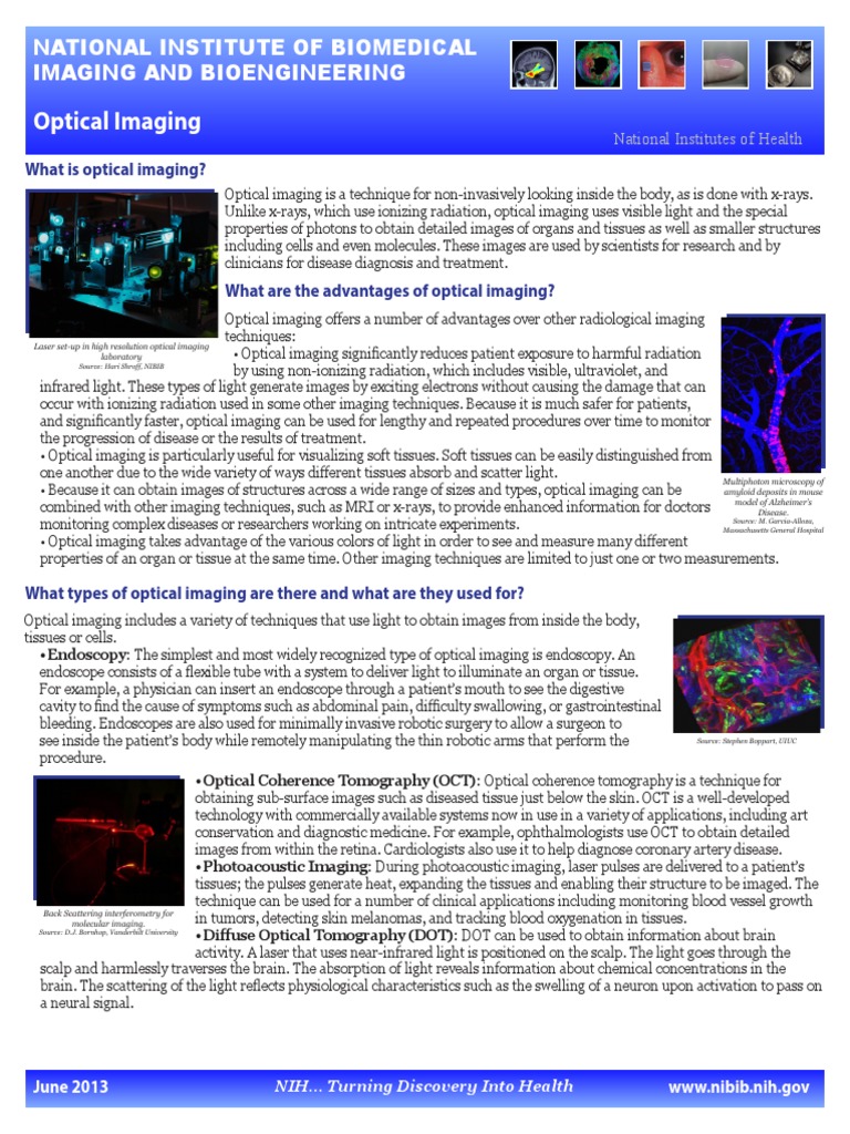 Optical Imaging Fact Sheet | PDF | Raman Spectroscopy | Medical Imaging
