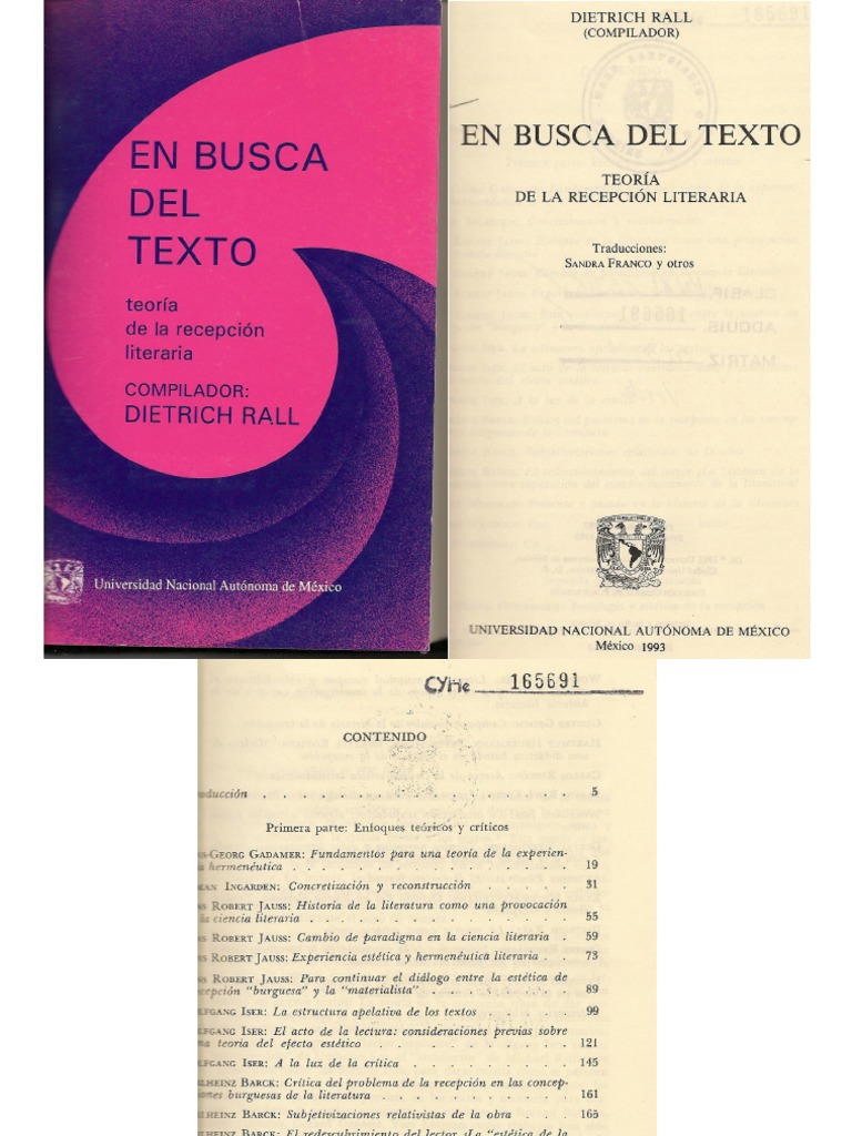 En Busca Del Texto - Dietrich Rall | PDF