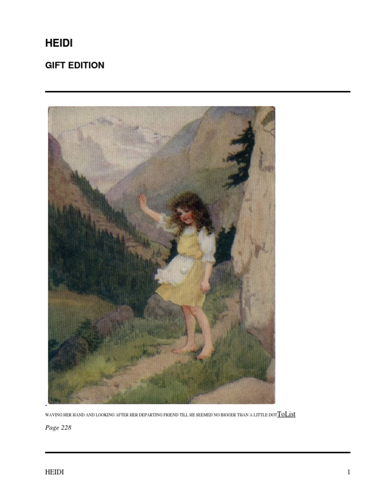 Heidi (Gift Edition) by Spyri, Johanna, 1827-1901 | PDF | Heidi ...