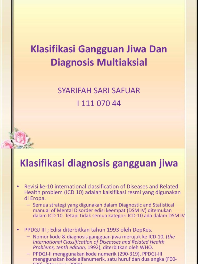 Klasifikasi Gangguan Jiwa Dan Diagnosis Multiaksial | PDF
