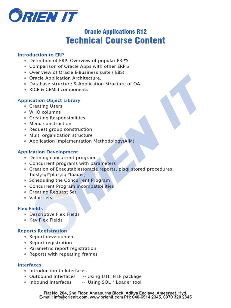Oracle Apps Technical Training | PDF | Enterprise Resource Planning ...