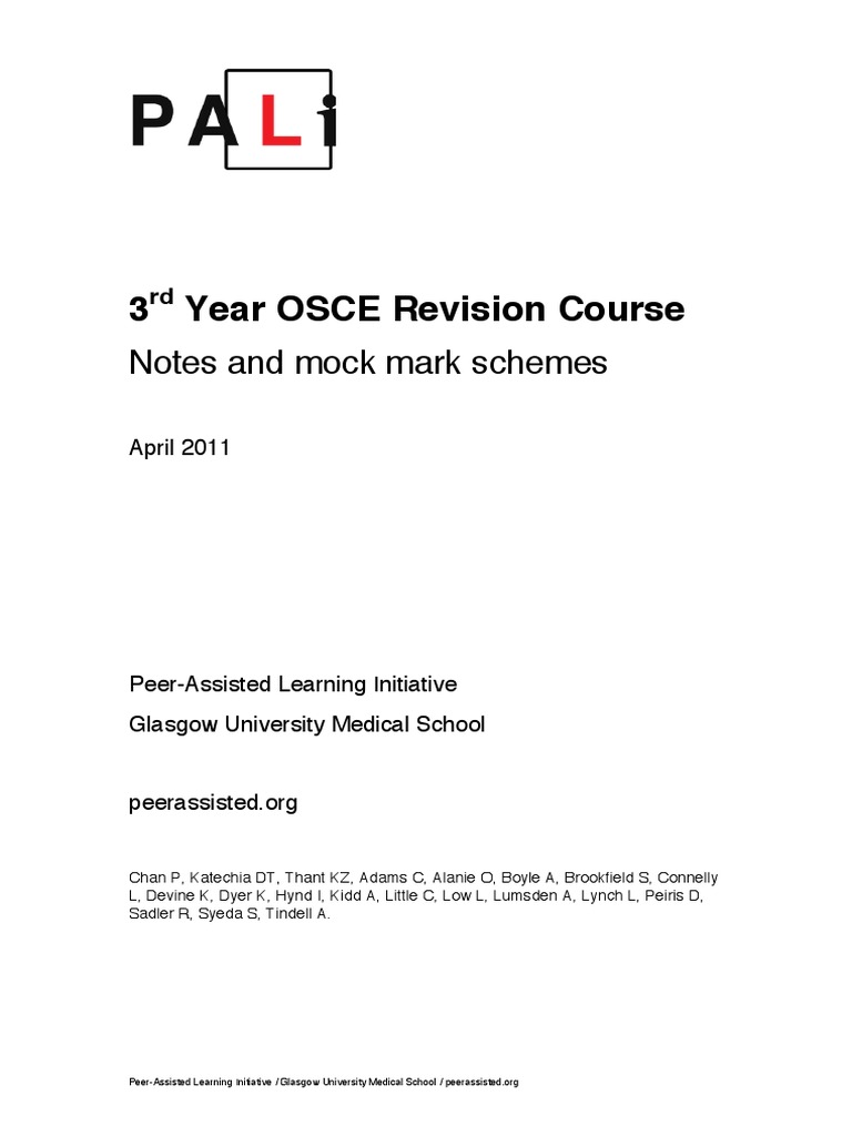 OSCE Revision Notes for 3rd Year Students | PDF | Surgical Suture | Thyroid