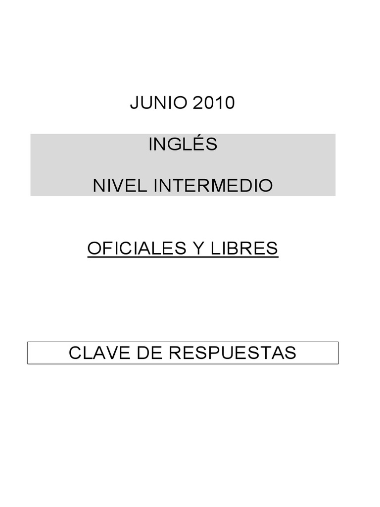 Claves Inglés Intermedio 2010 | PDF | Jirafa | Hipopótamo