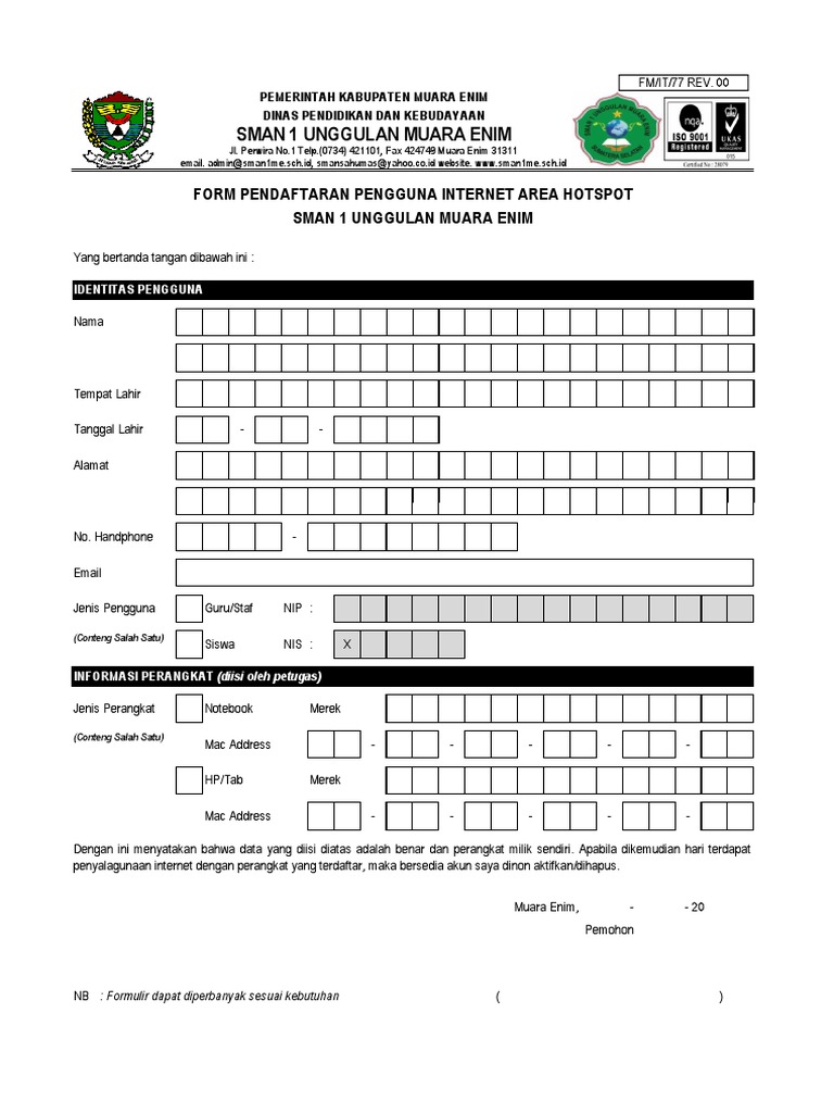 Form Registrasi | PDF