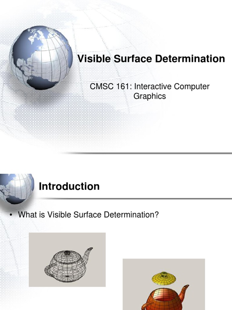 An Overview Of Common Visible Surface Determination Algorithms For 3d Computer Graphics Pdf