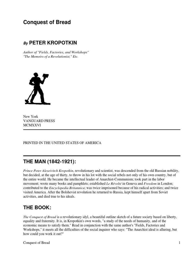 The Conquest of Bread by Kropotkin, Peter | PDF | Socialism | Communism