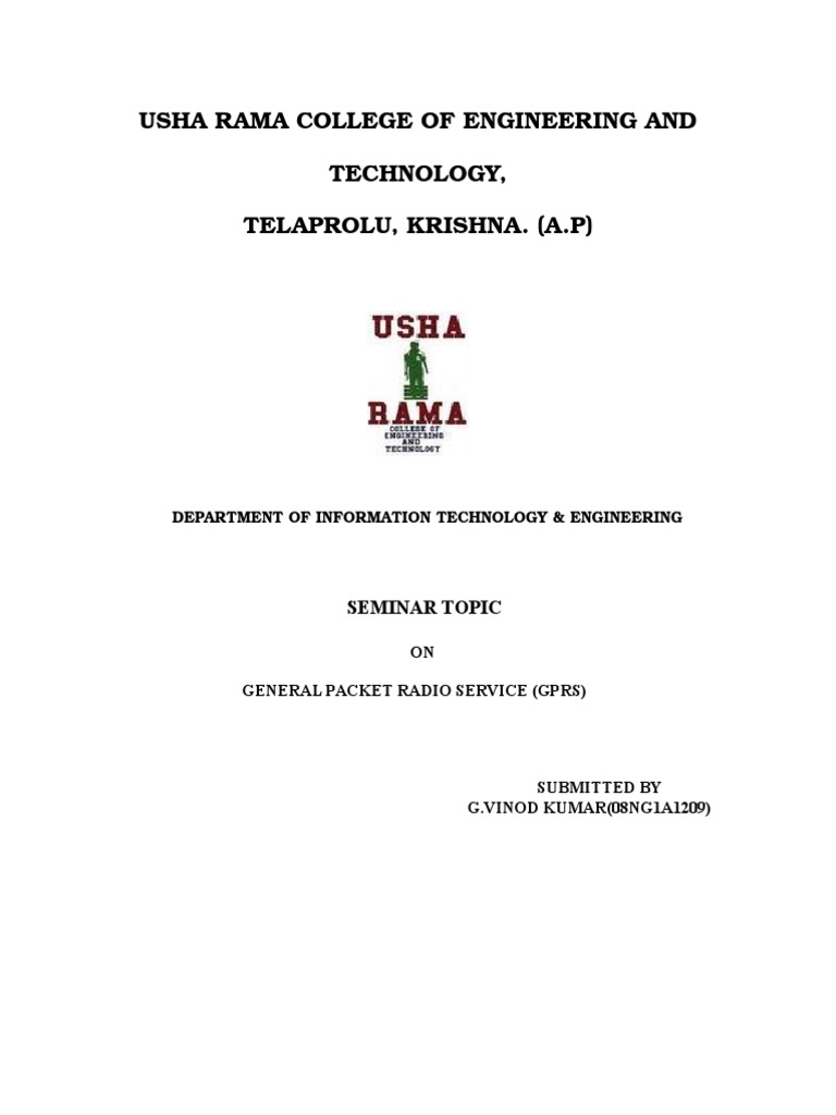 Usha Rama College of Engineering and Technology, Telaprolu, Krishna. (A ...