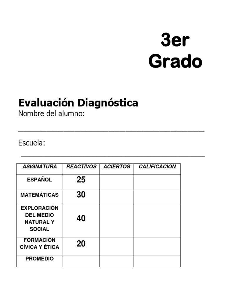 Evaluación Diagnóstica 3er Grado | PDF | Hormiga | Alimentos