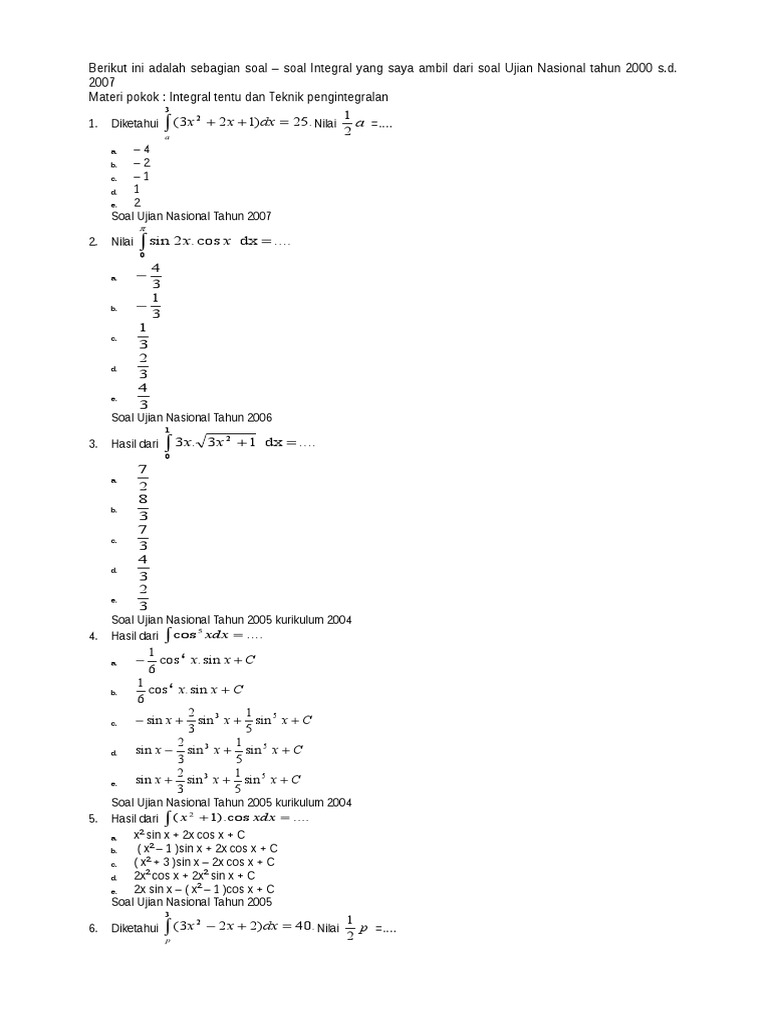 Soal Integral | PDF