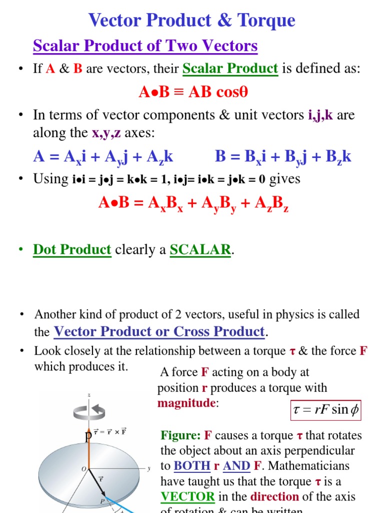 Vector (Cross) Product | PDF | Euclidean Vector | Torque