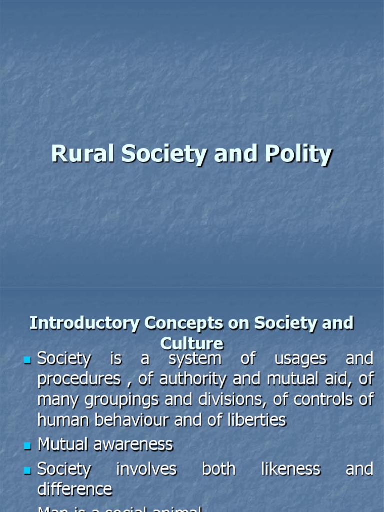 Rural Society and Polity - Lecture I | Download Free PDF | Norm (Social ...